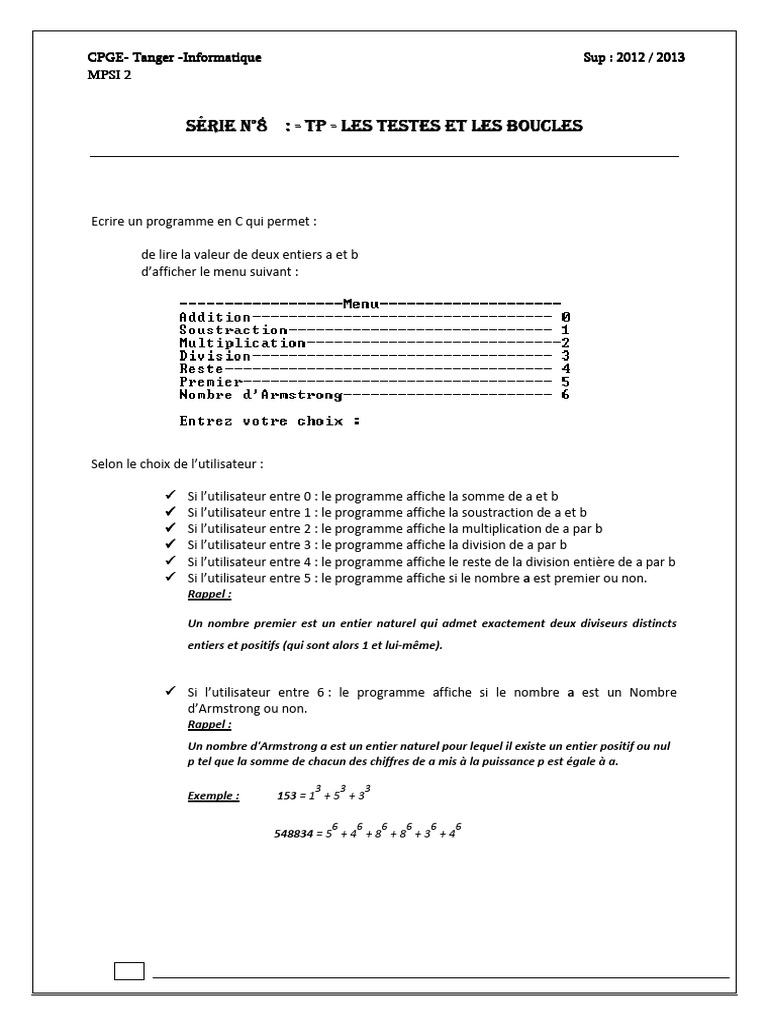 Td8 Langage C Zbakh | PDF