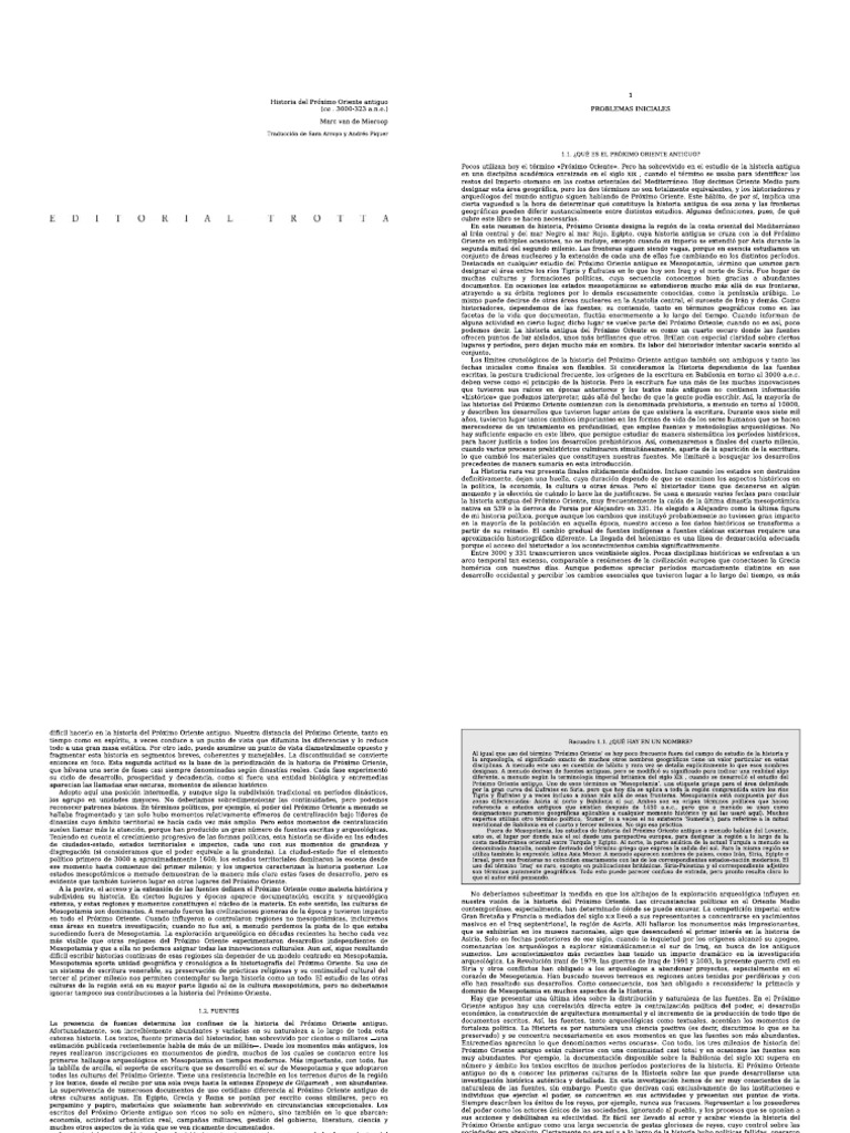 Van de Mieroop Cap. 1 Problemas Iniciales | PDF