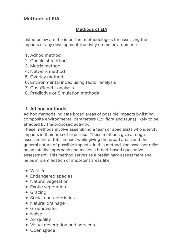 Methods of EIA | PDF