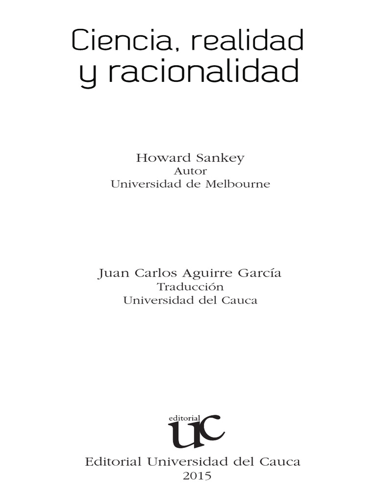 Ciencia, Realidad y Racionalidad - Howard Sankey (Indice) | PDF