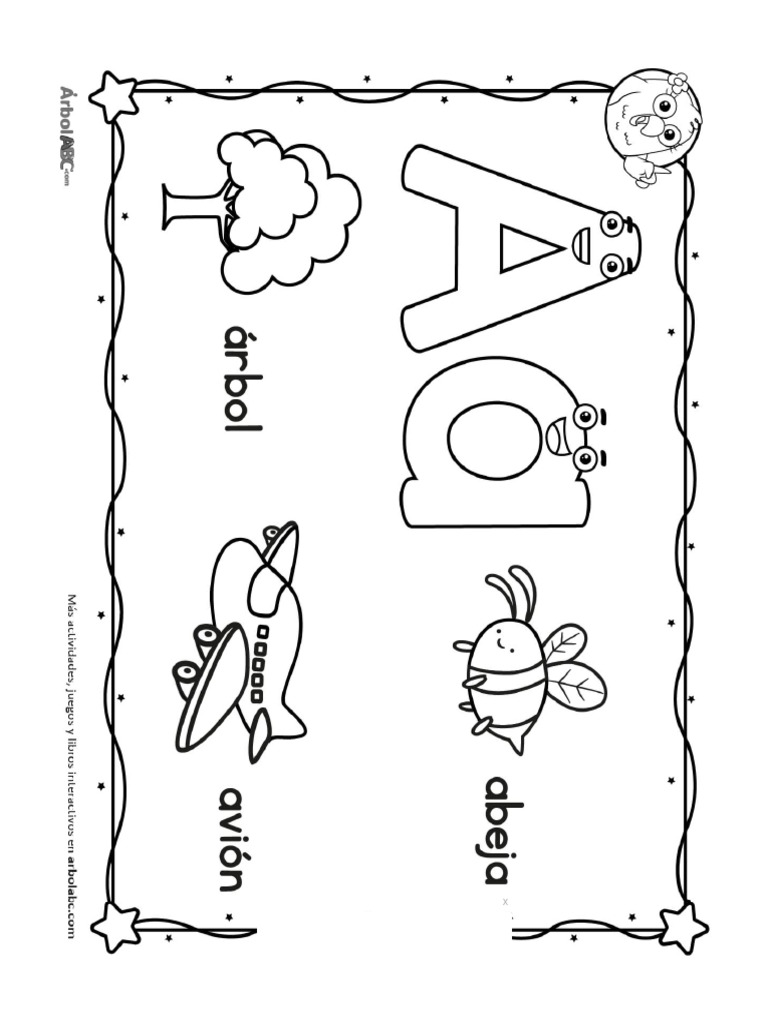 Letra A para Colorear - Árbol ABC | PDF
