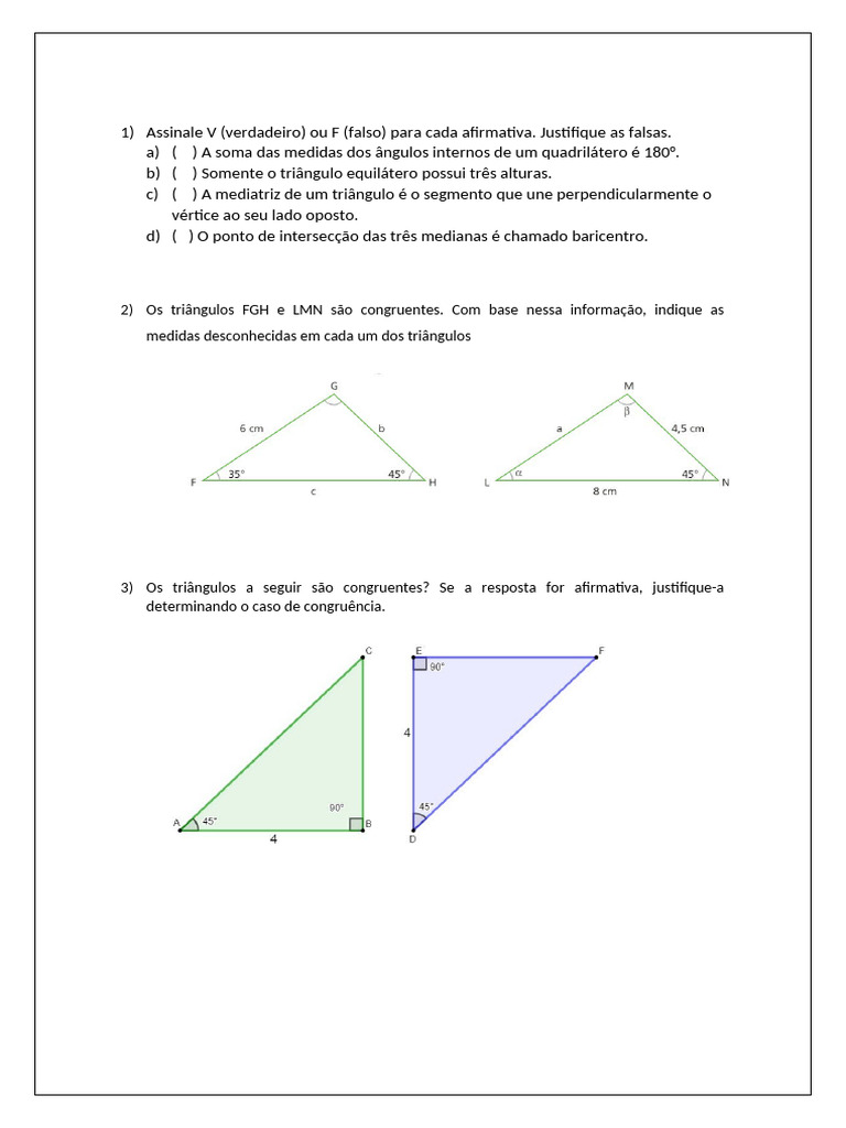 Quadriláteros E Triangulos 7 Ano Pdf