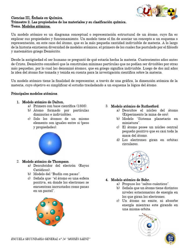 Leccion 2. Modelos Atomicos. | PDF