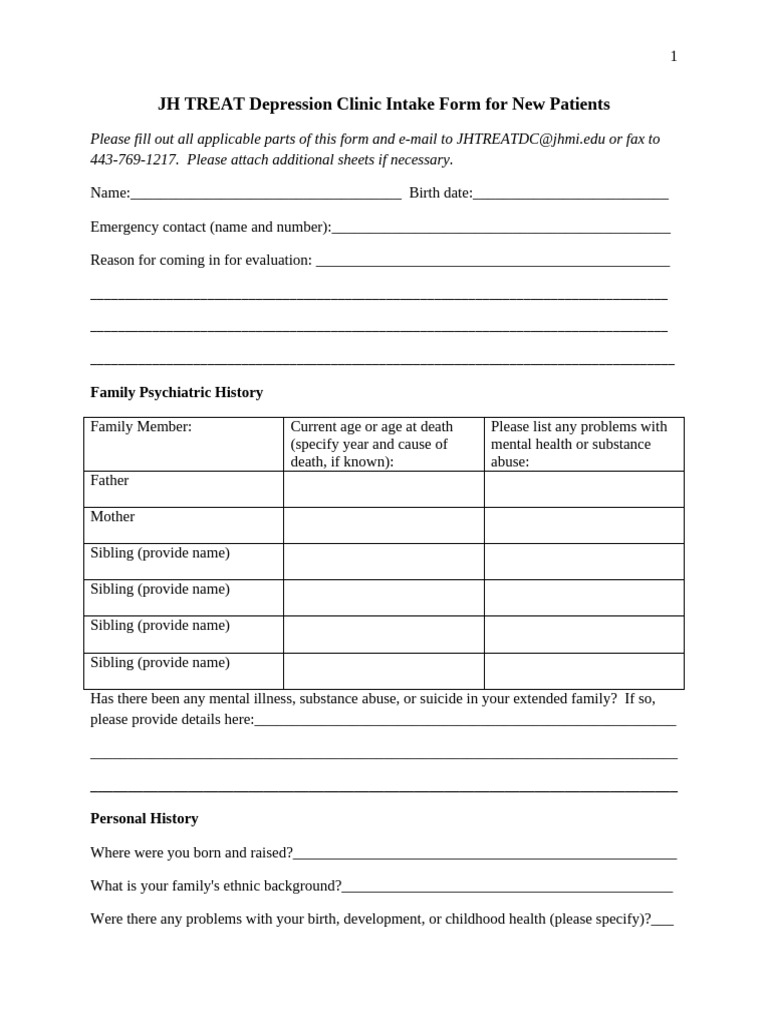 Spravato New Patient Intake Form April2024 | PDF | Psychiatry | Wellness