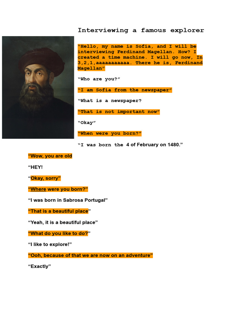 Interviewing a famous explorer | PDF Interviewing a famous explorer | PDF
