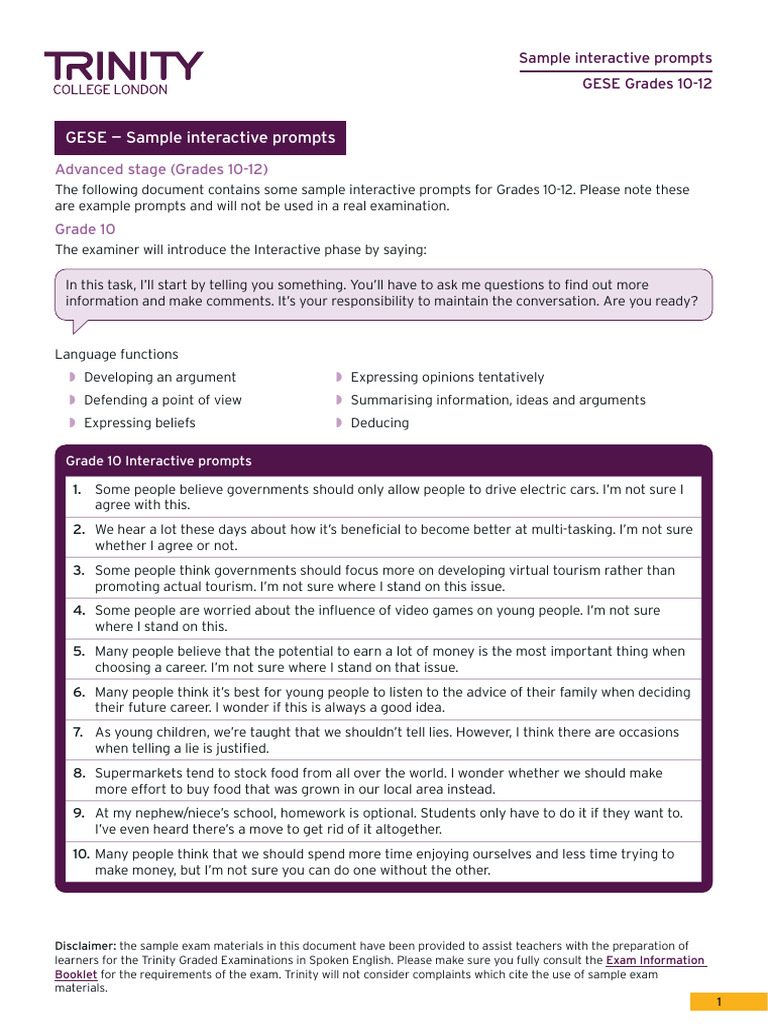 Sample Interactive Tasks | PDF