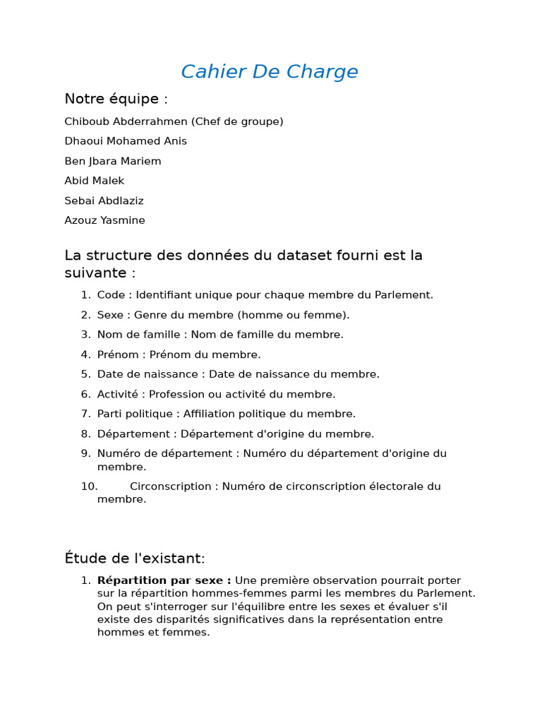 Cahier de Charge 2 | PDF