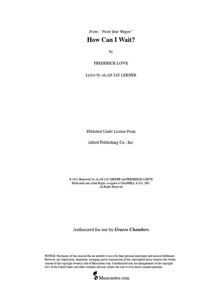 How Can I Wait | PDF
