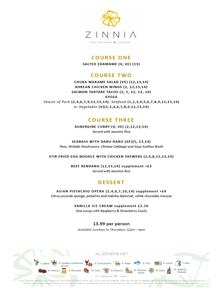 Taste of Zinnia SUMMER 2024 Menu | PDF
