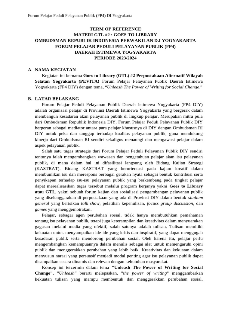 TOR GTL #2 For Ombudsman RI DIY - FP4 DIY | PDF | Social Science