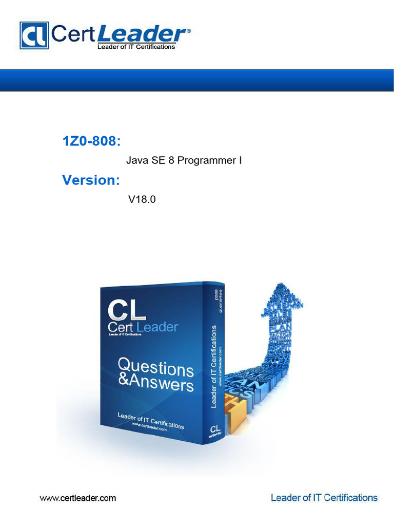 Java SE 8 Programmer I V18.0: Lead To Pass Your Exam Quickly and Easily ...
