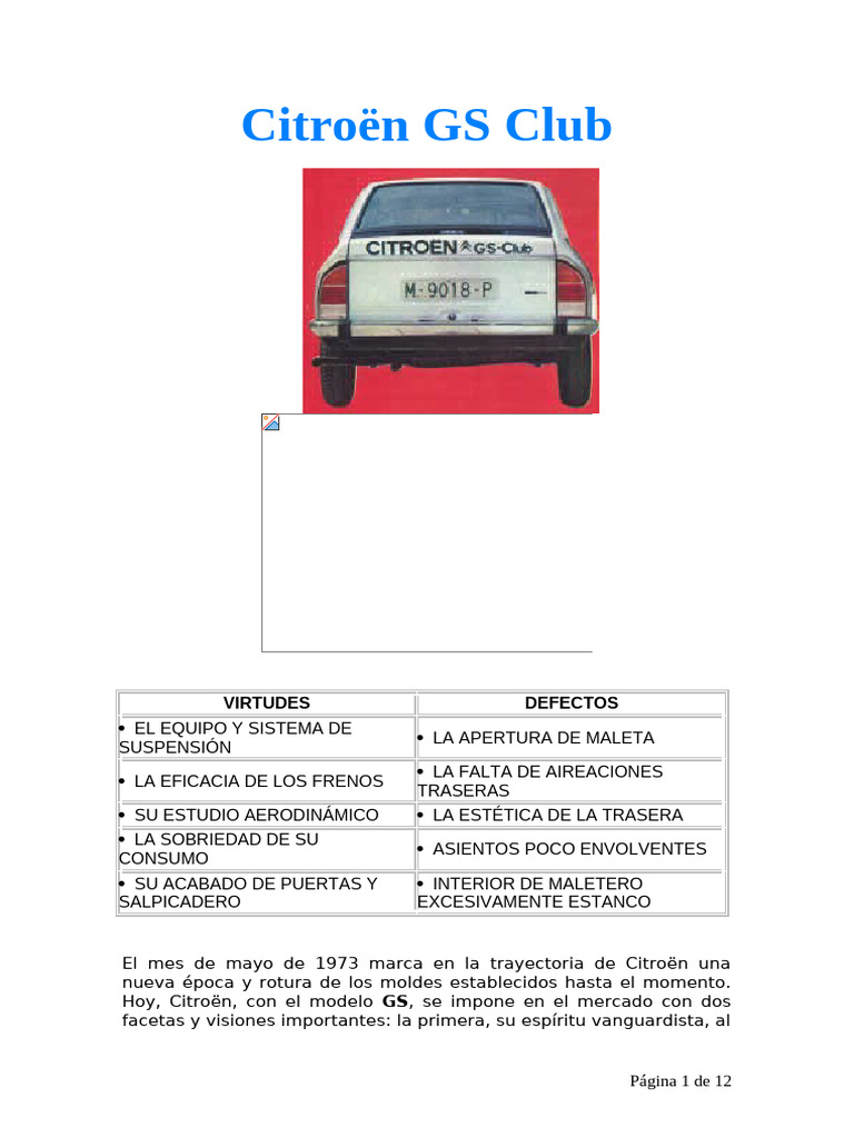Citroën GS Club | PDF