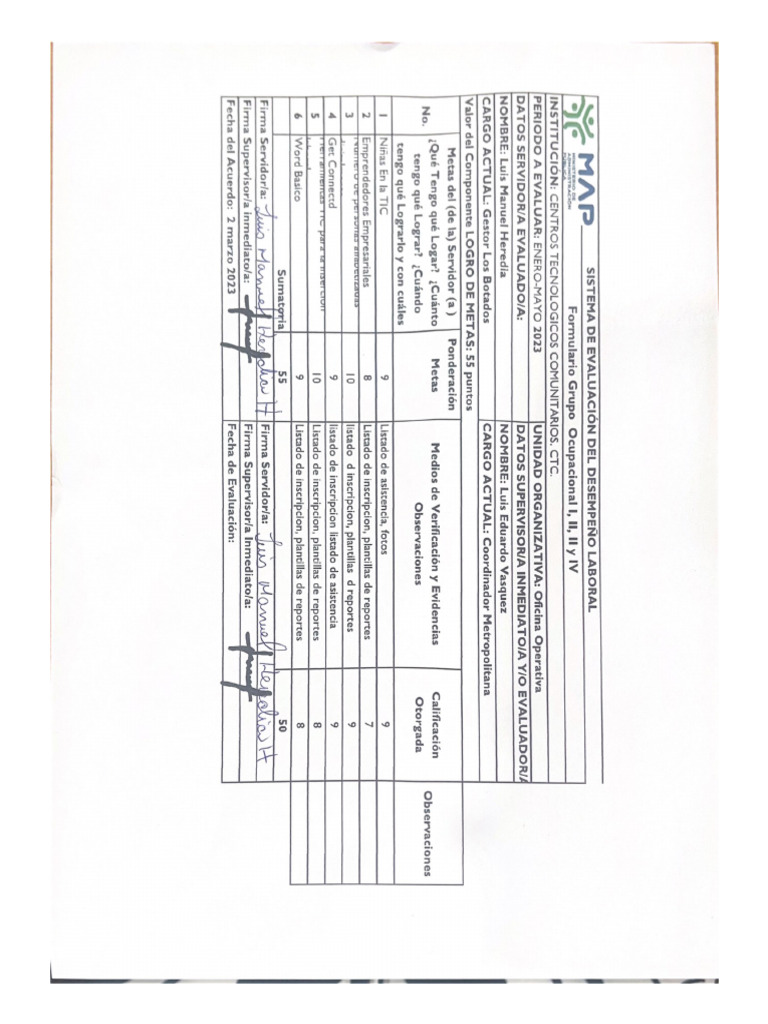 SISTEMA DE EVALUACION DEL DESEMPENO LABORAL | PDF