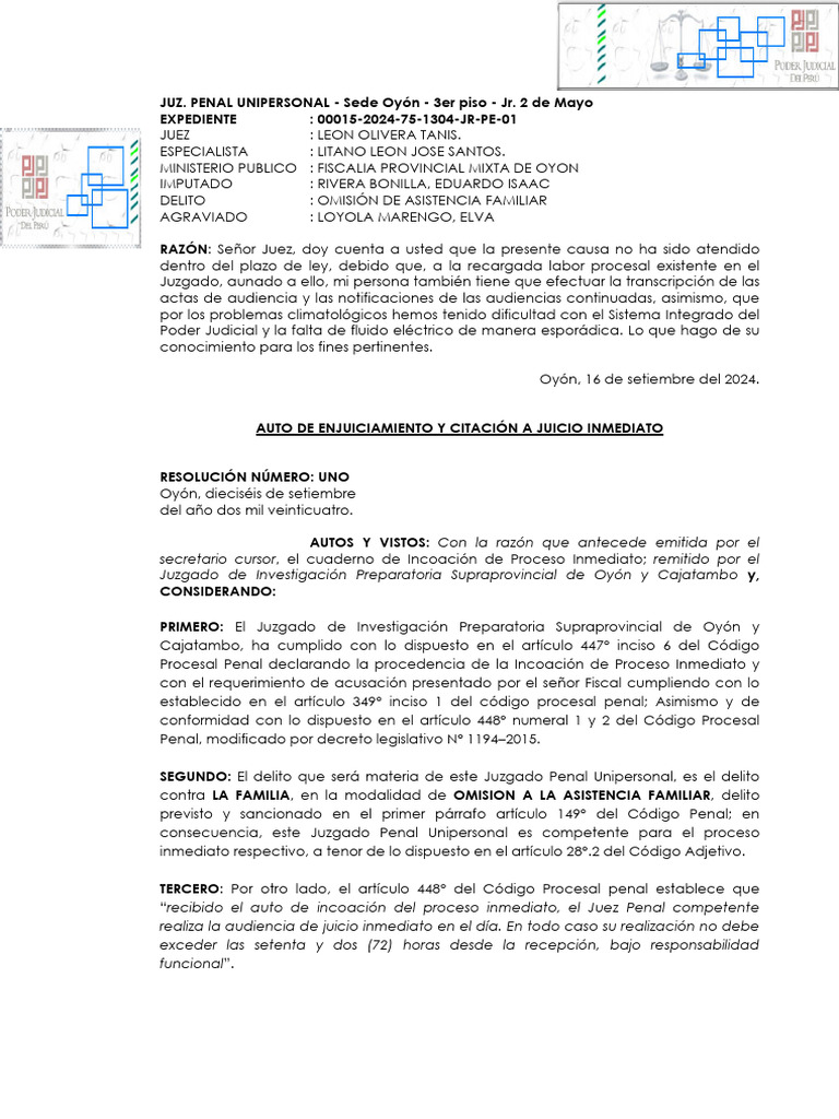 Exp. 00015-2024-75-1304-JR-PE-01 - Resolución - 04132-2024 | PDF