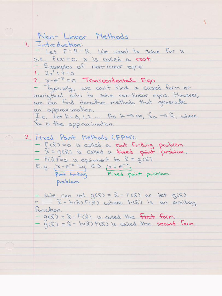 CSCC37 Non-Linear Methods | PDF
