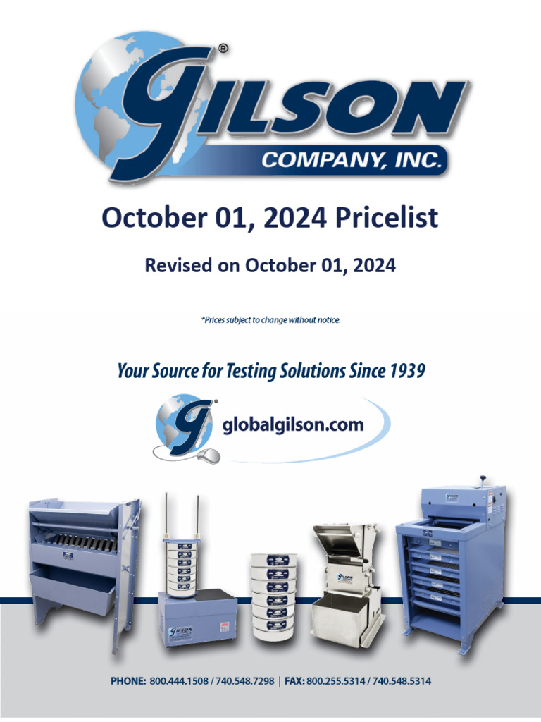 Gilson Pricelist 10012024 | PDF