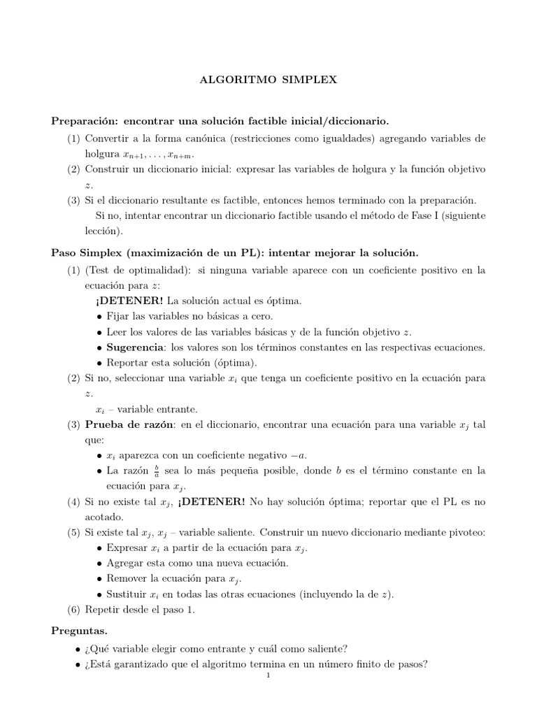 Algoritmo Simplex | PDF