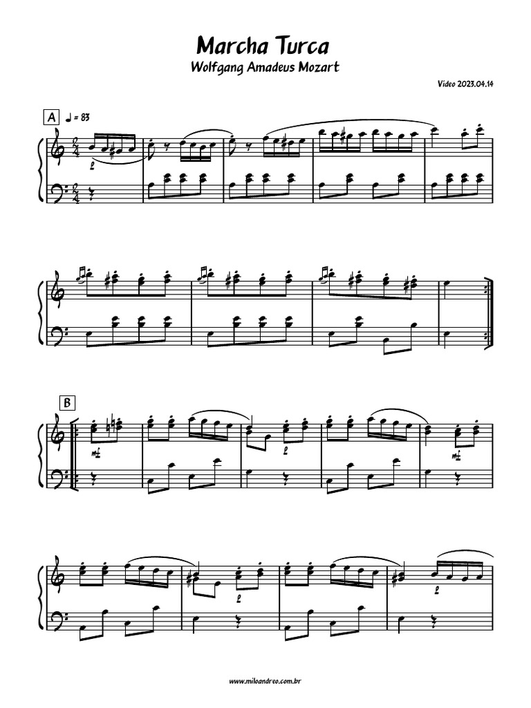 2023-04-14 - Marcha Turca - Mozart | PDF