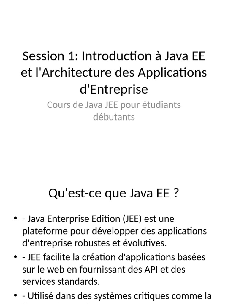 Session 1 Java Jee Presentation | PDF
