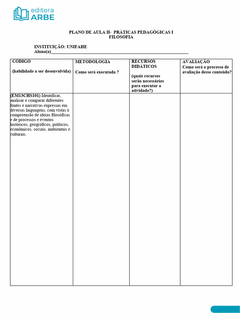 PLANO DE AULA 2 | PDF