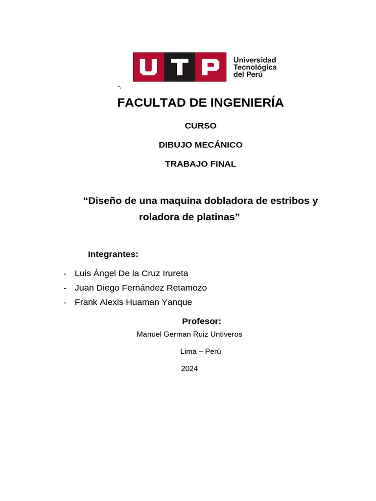 Informe Final Dibujo Mecanico | PDF