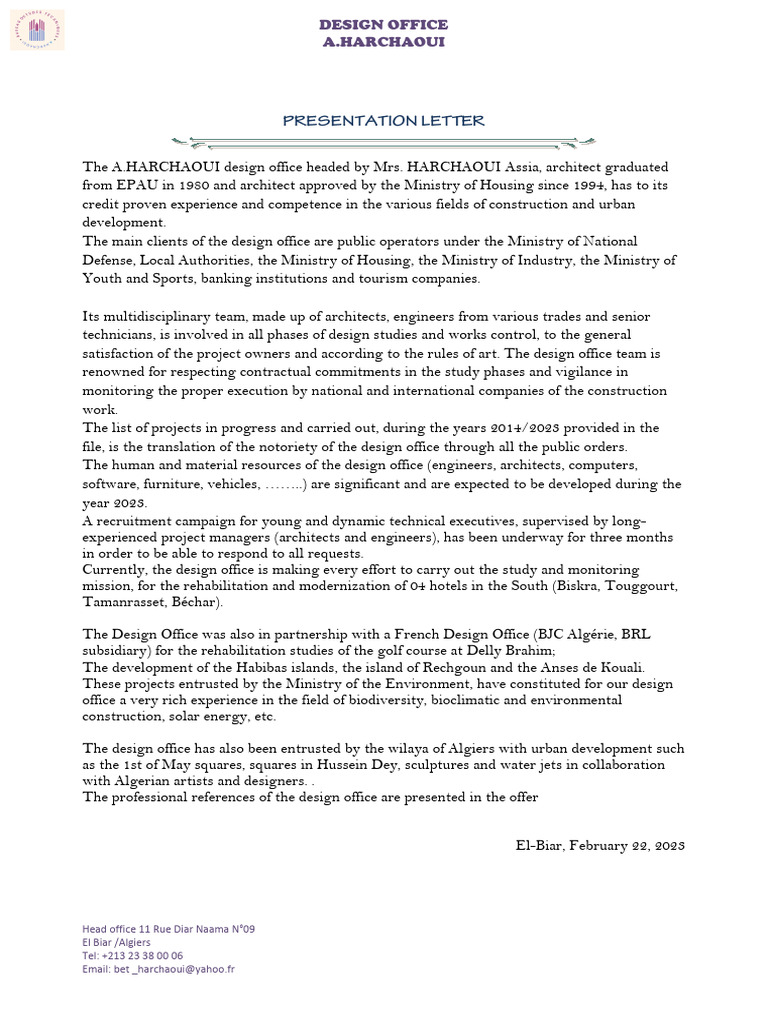 Presentation Letter | PDF