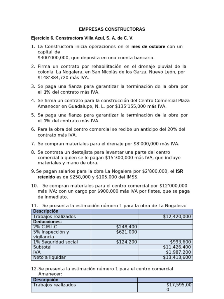 Ejercicio 6 CONSTRUCTORAS | PDF