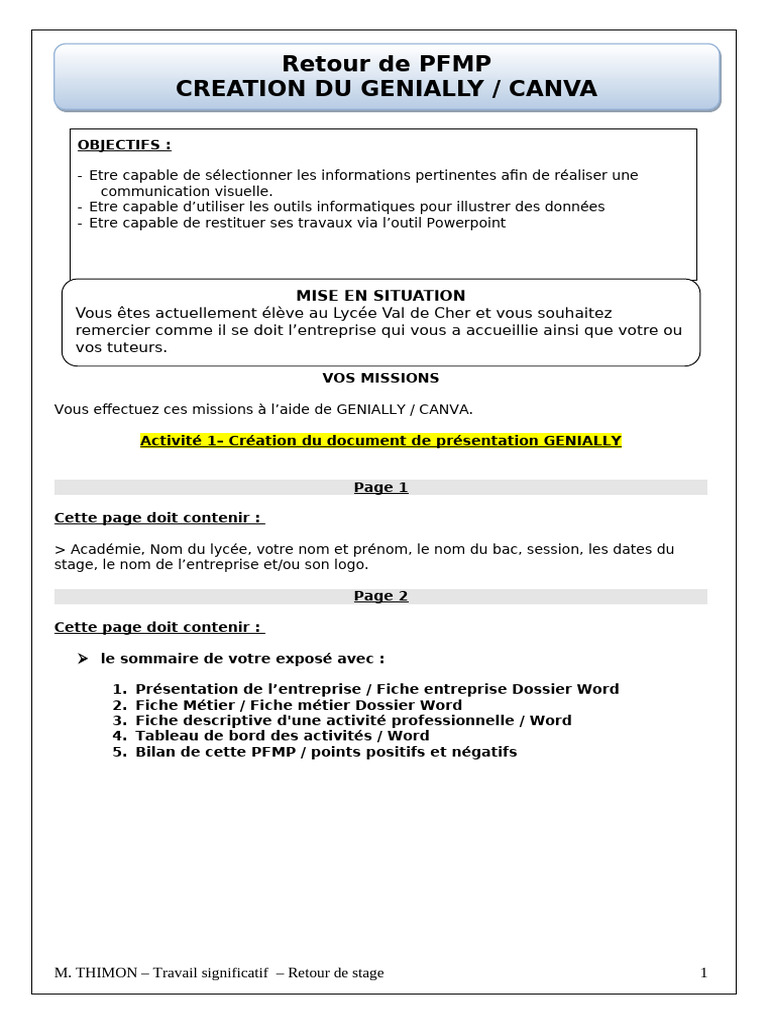 5 Commande PFMP Genially | PDF