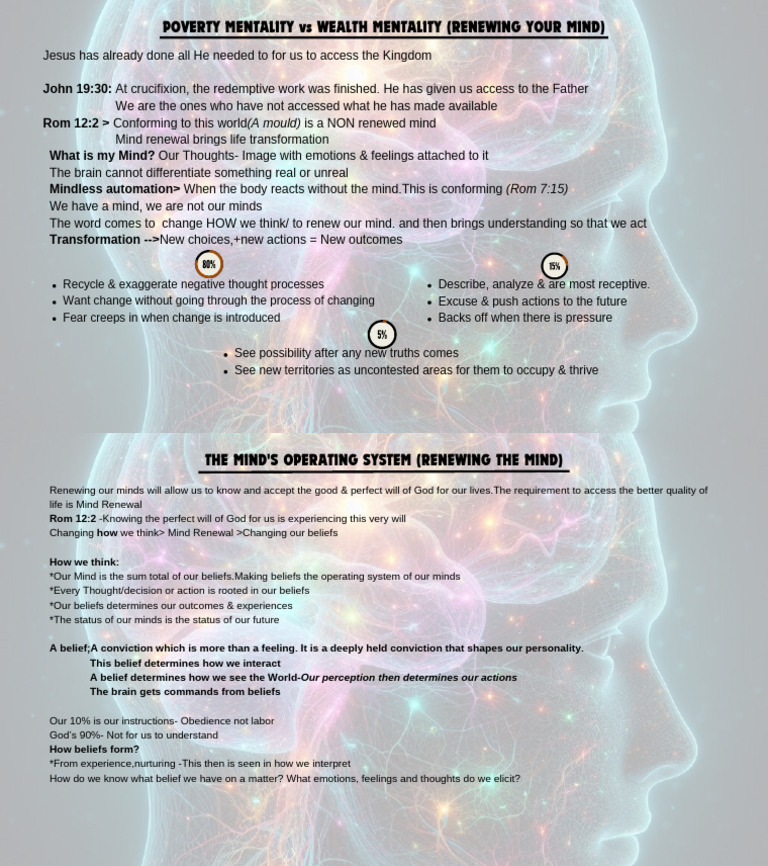 POVERTY MENTALITY Vs WEALTH MENTALITY (RENEWING YOUR MIND) | PDF