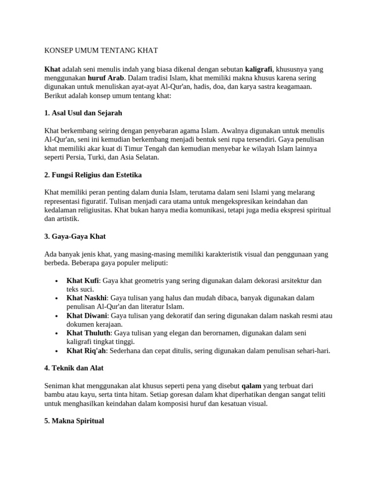 Konsep Umum Tentang Khat Dan Imla Sesi 4 | PDF