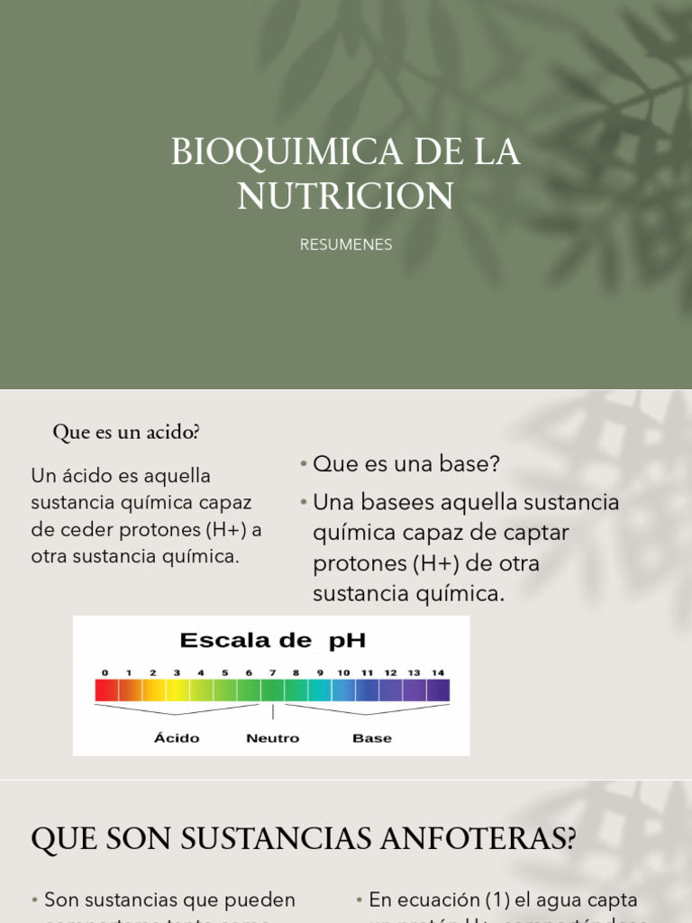 Resumen de Bioquimica | PDF | Aminoácidos | Solución tampón