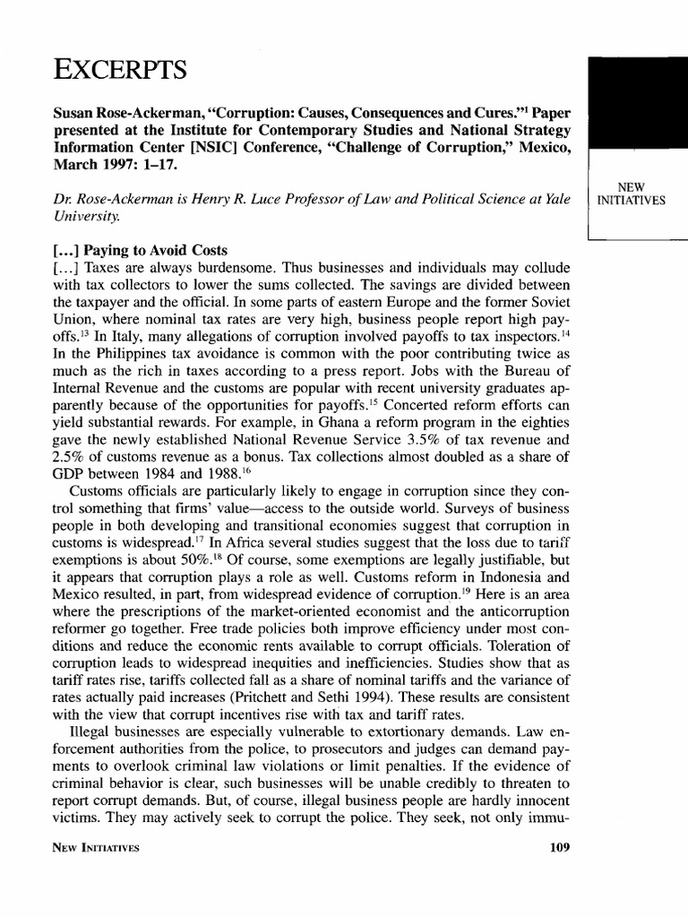 Excerpts: Dr. Rose-Ackerman Is Henry R. Luce Professor of L - XTW and ...