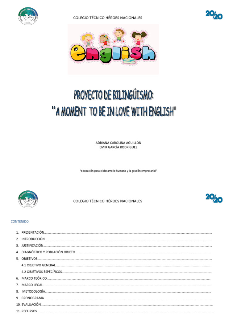 Proyecto Ingles 1 | PDF