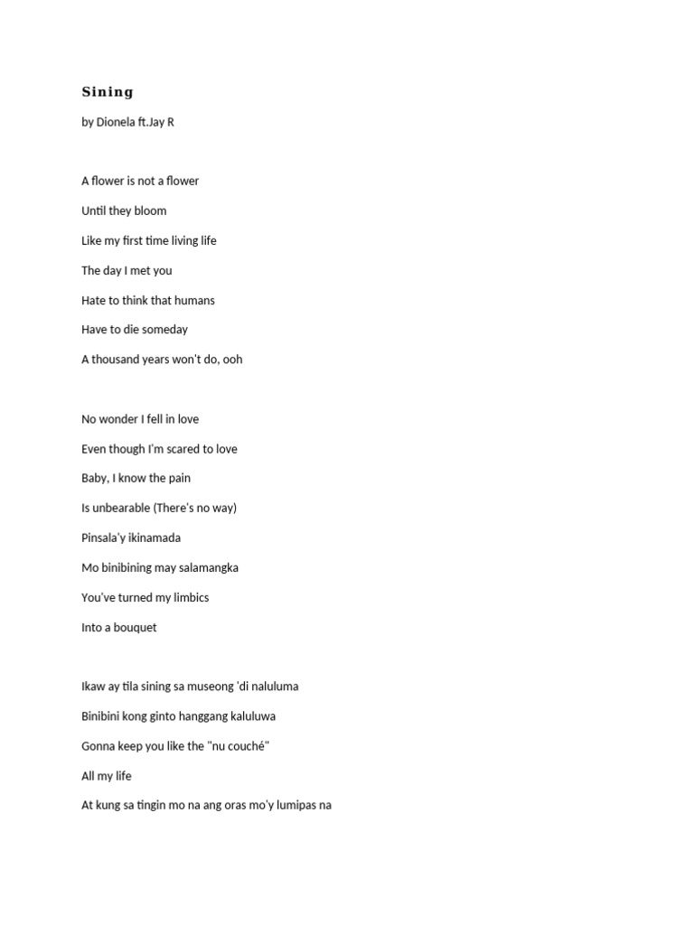 SINING LYRICS | PDF