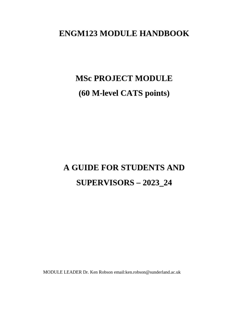 Module Handbook 2023 - 24 Updated 04042024 | PDF