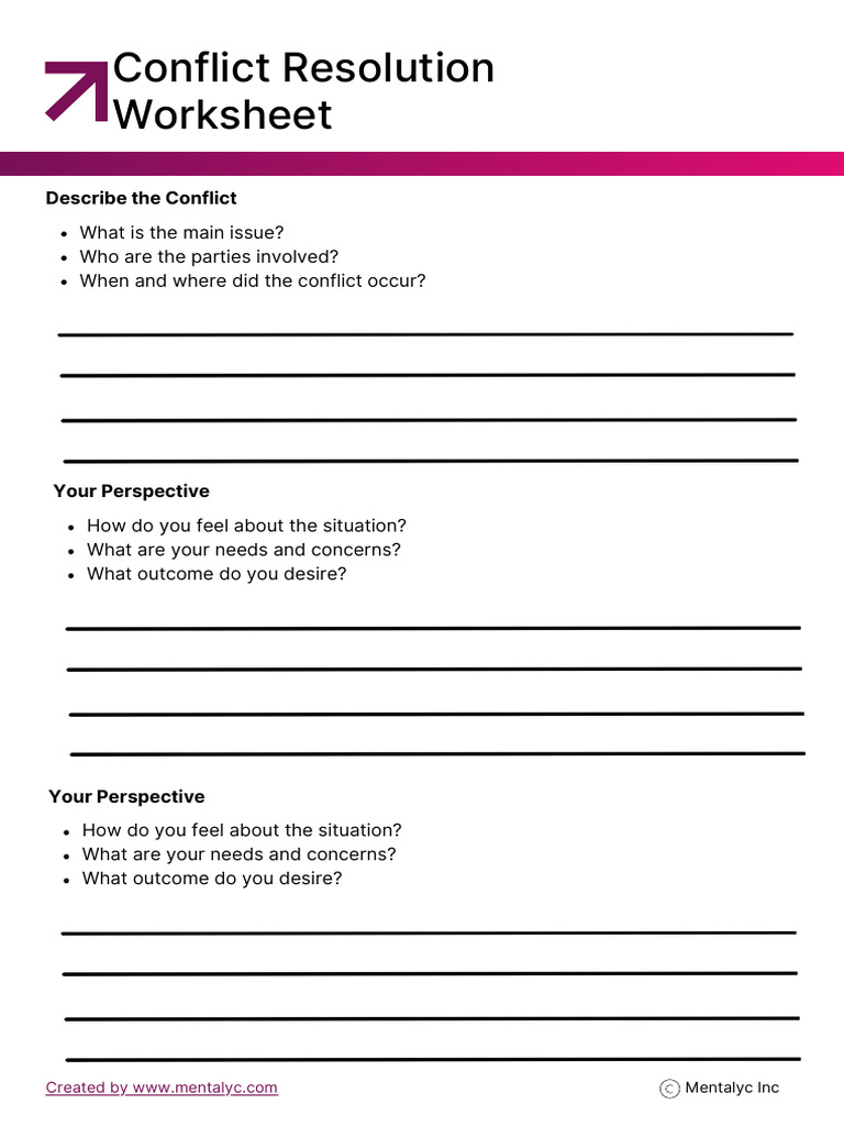 2lkkHEFwEqAj2B1vMJAIG1S8O63 Conflict Resolution Worksheet | PDF