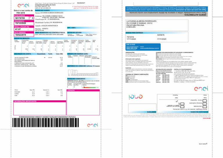 Comprovante Enel | PDF