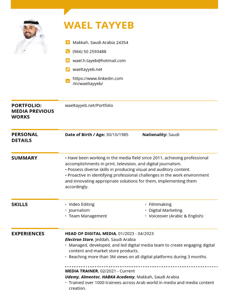 Wael Tayyeb CV-1 | PDF