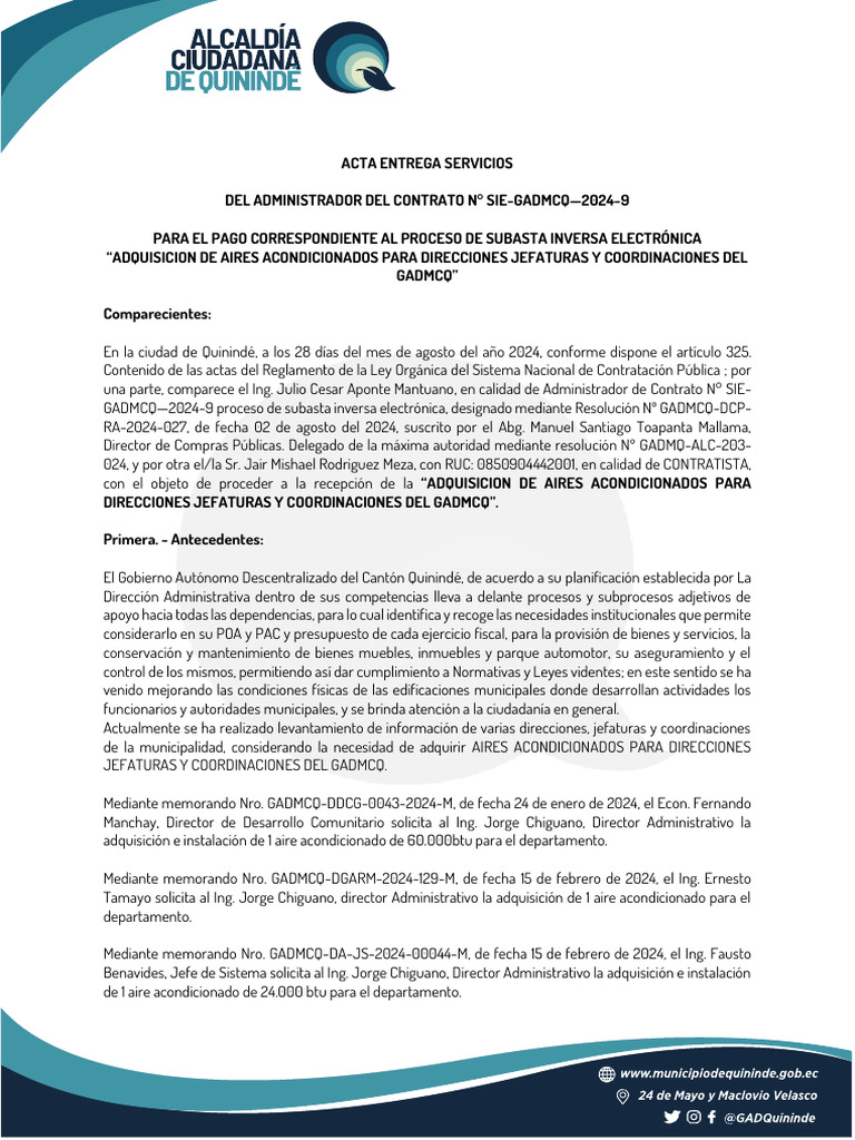 Acta de Entr Aa | PDF | Ingenieria Eléctrica | Fuente de alimentación