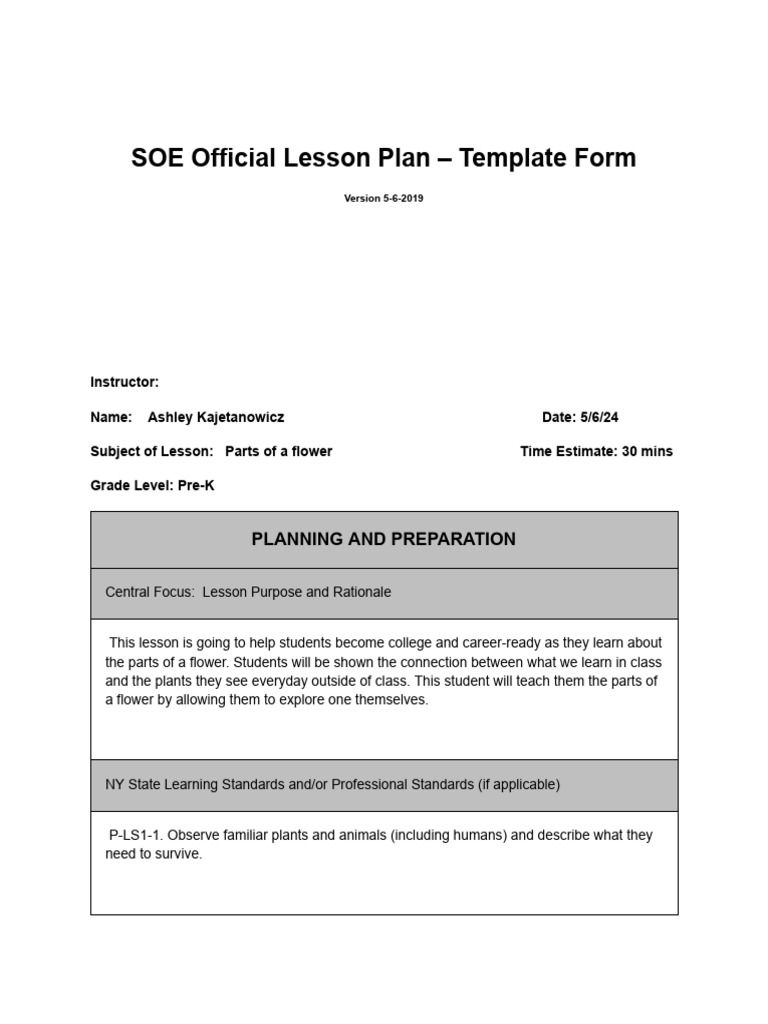 Backwards Lesson Plan | PDF