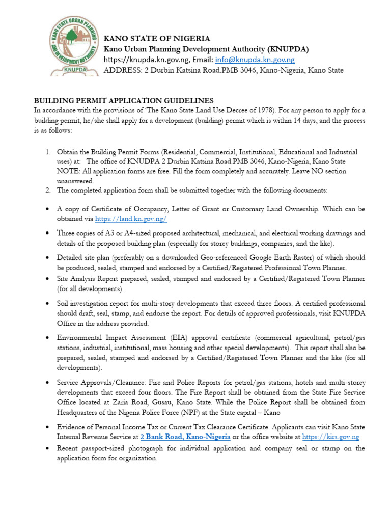 Guidelines For Building Permit | PDF