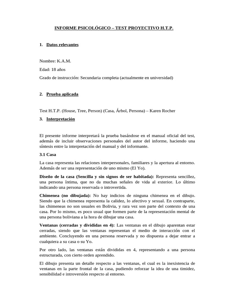 Informe Test HTP | PDF