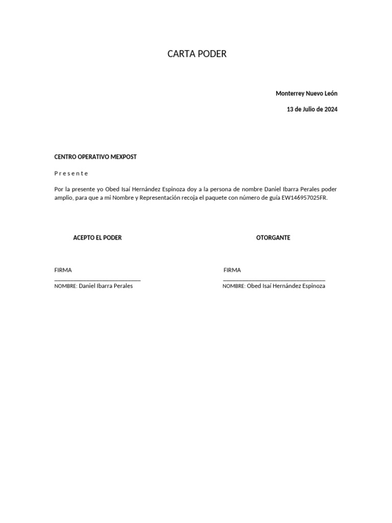 FORMATO CARTA_PODER | PDF