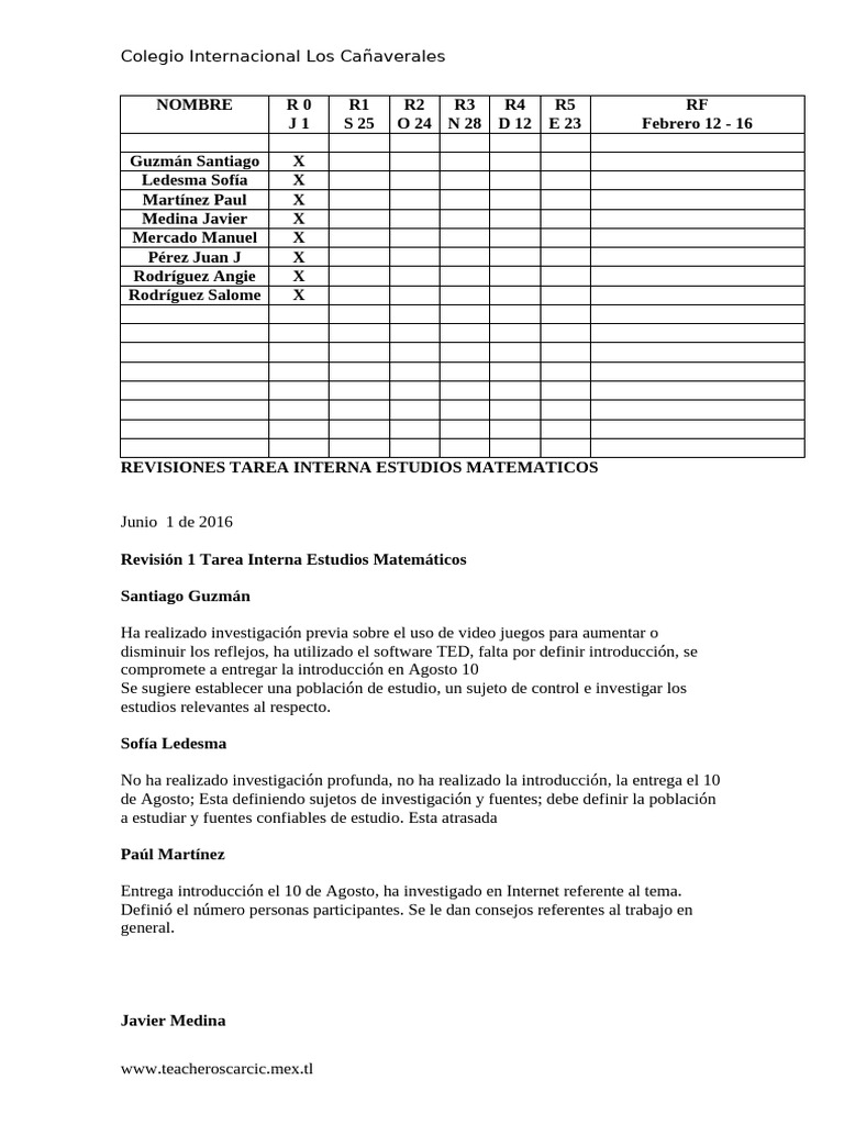 1º Revisiones Tarea Interna EM | PDF