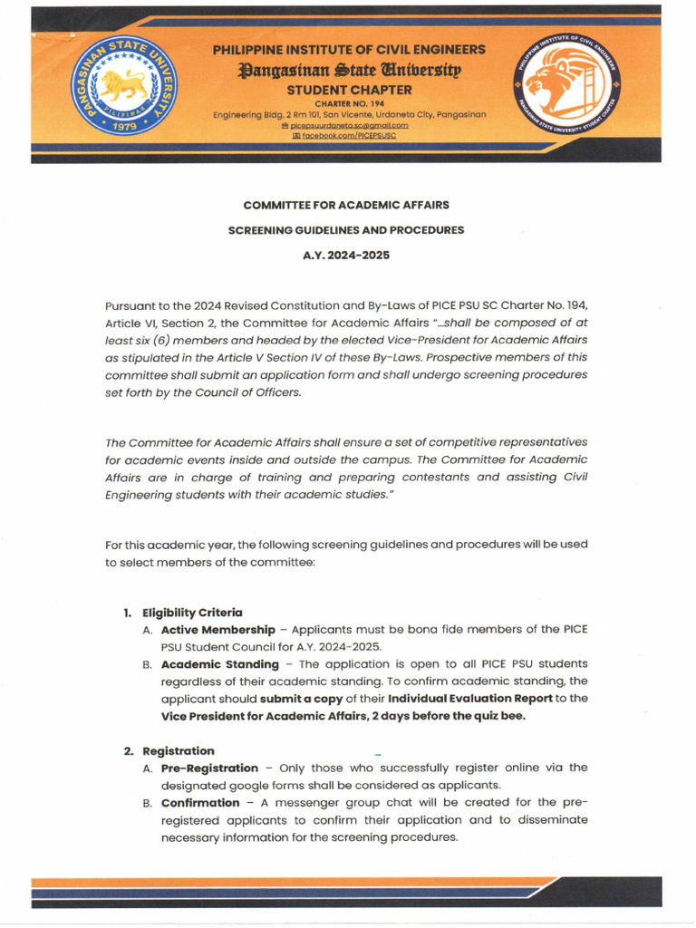 Pice Acad Com Screening Guidelines | PDF