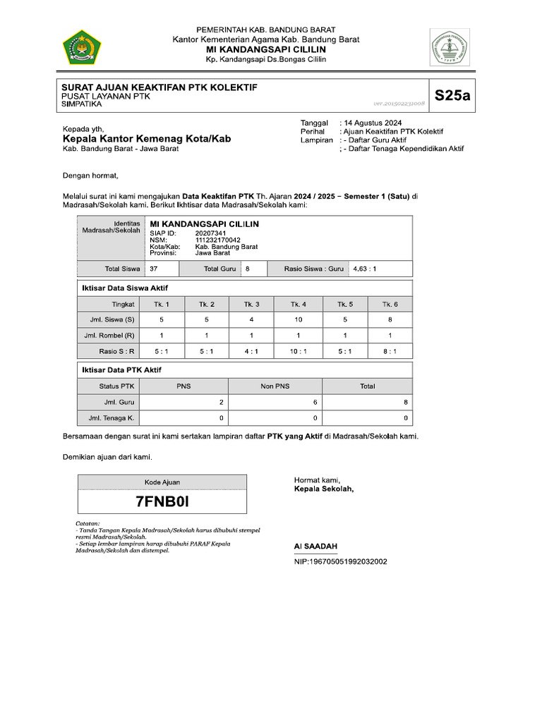 S25a Ganjil 2024 MI Kandangsapi | PDF