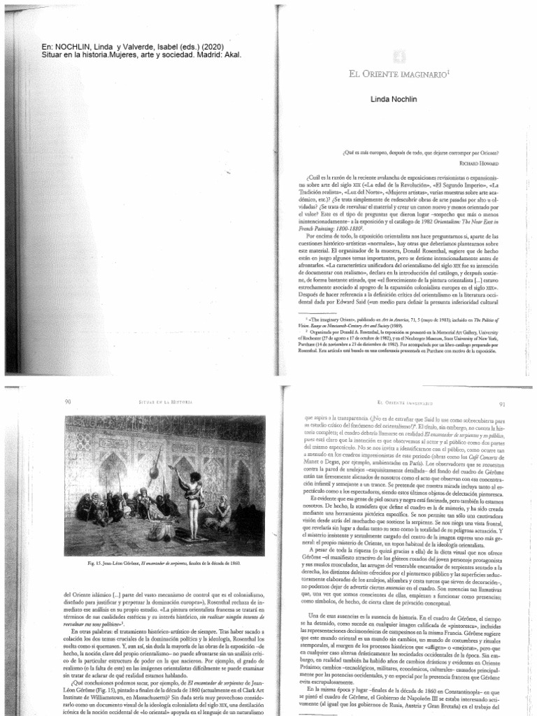 Nochlin, Linda (2020) "El Oriente Imaginario", en Nochlin, Linda y ...