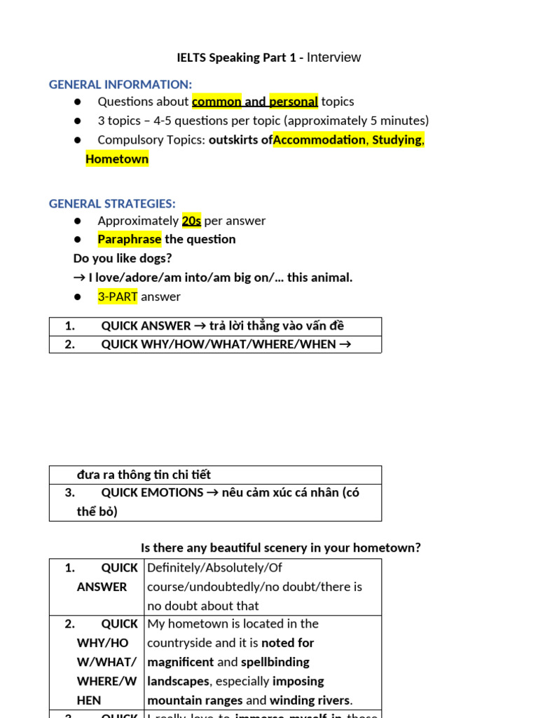 2023-10-09 - Speaking Part 1 | PDF