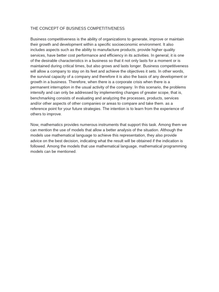 The Concept of Enterprise Competitiveness | PDF