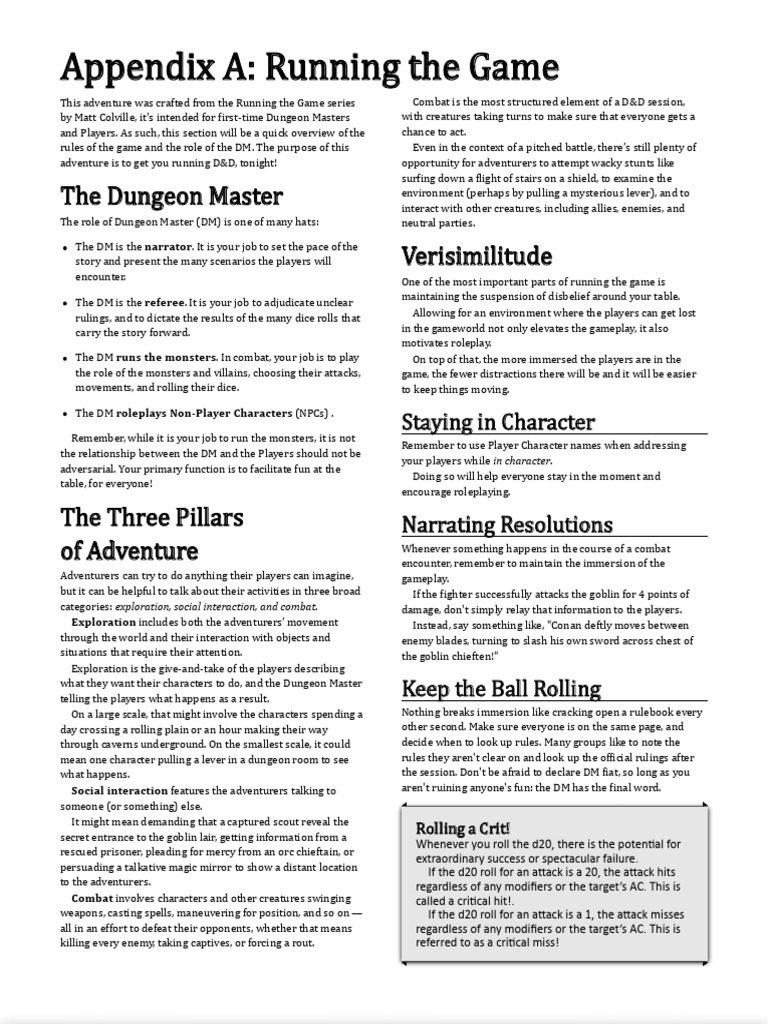 Quick Rules Reference _ GM Binder | PDF